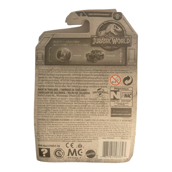 Matchbox | Other | Nib Jurassic Park World Official Matchbox Quad Bike Fmx3 Model Car ...